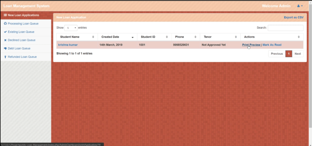 Online Loan Management System In PHP | Projectworlds Store