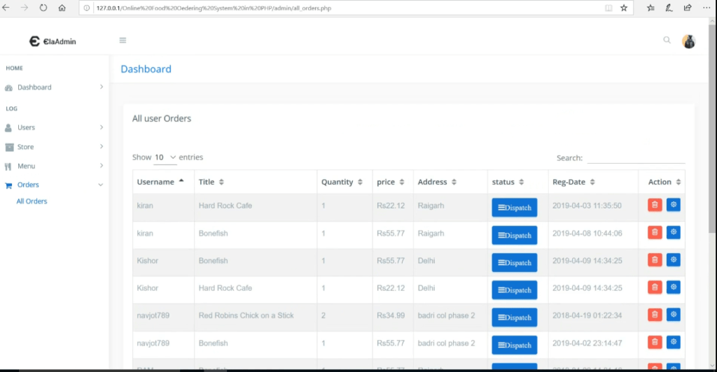 Online Food Ordering System In PHP | Advance | Projectworlds Store
