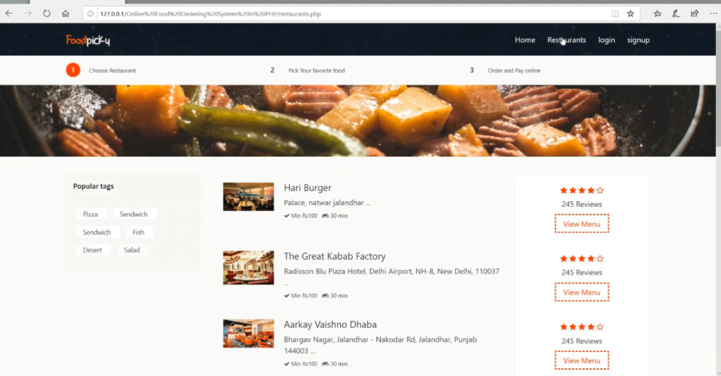 Online Food Ordering System In PHP | Advance | Projectworlds Store