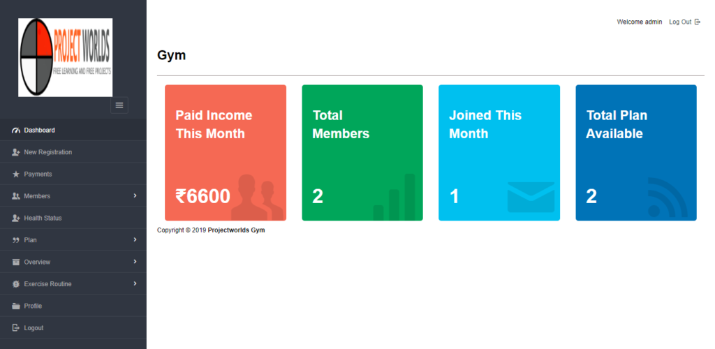 Gym Management System Project in PHP Advance | Projectworlds Store