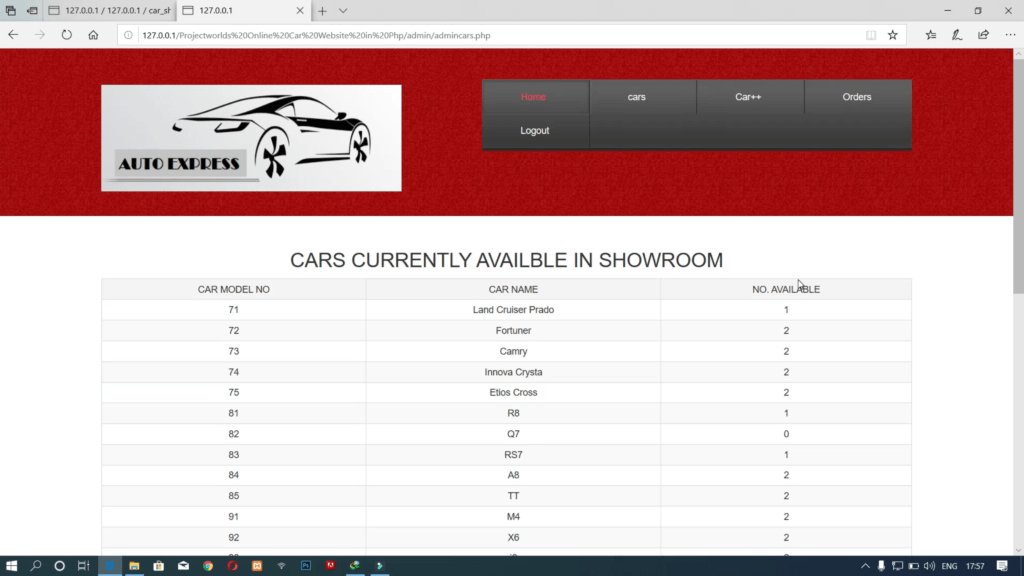 Car Selling and Showroom Management System Using PHP and MySQL ...