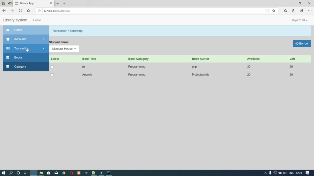 Library Management System Project in Django Python | Projectworlds Store