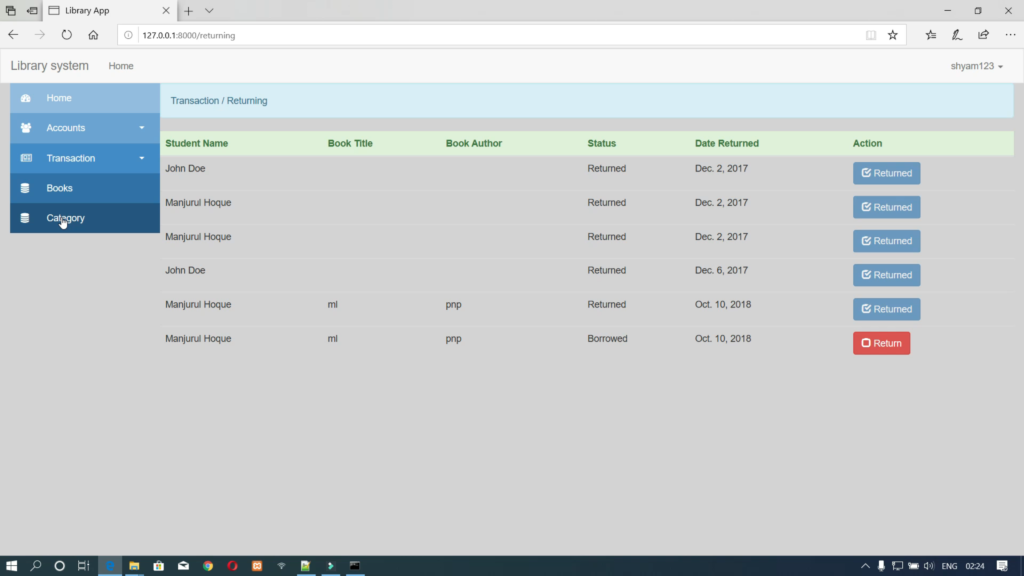 Library Management System Project in Django Python | Projectworlds Store