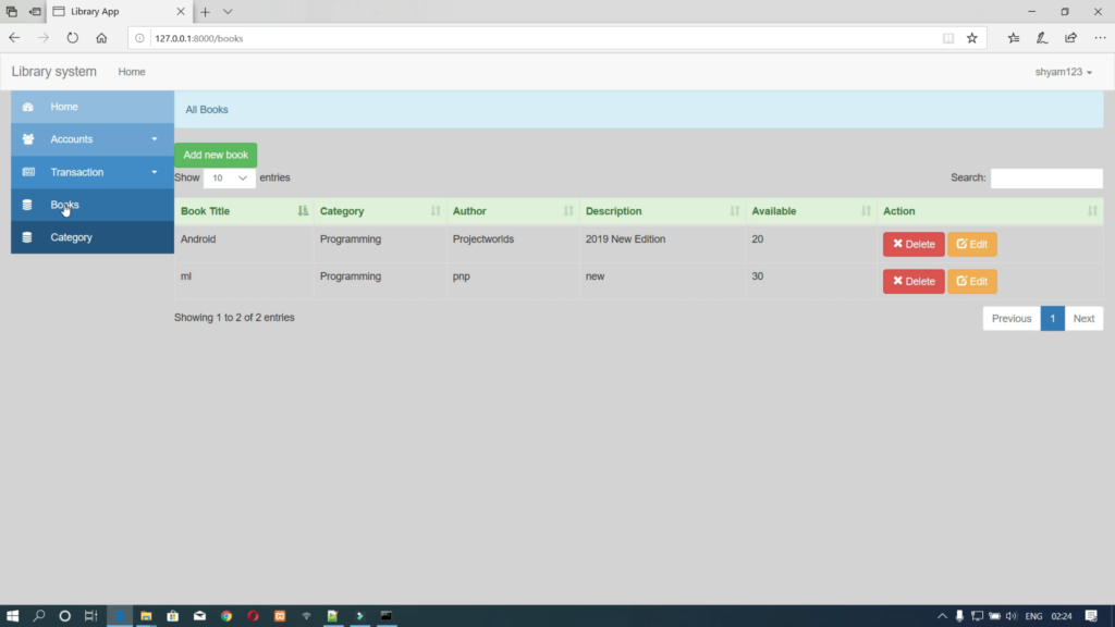 Library Management System Project in Django Python | Projectworlds Store