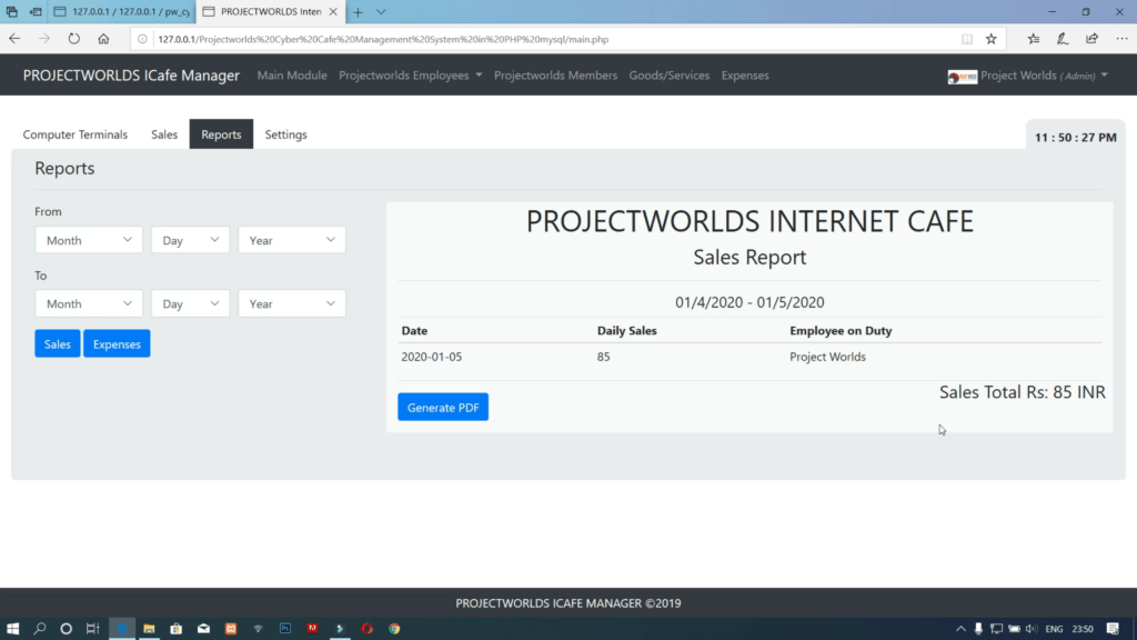 Cyber Cafe Management System in PHP | Projectworlds Store