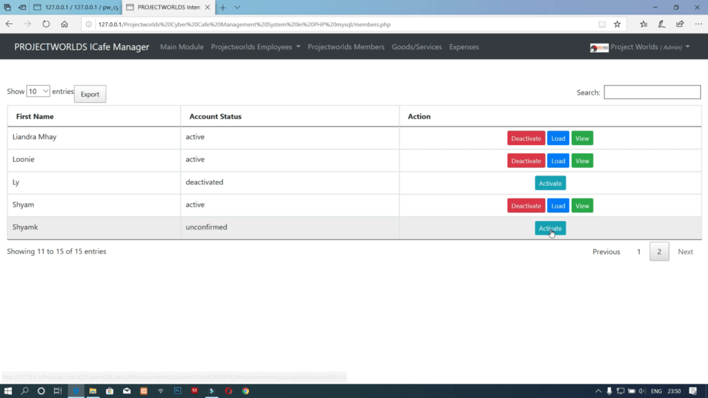 Cyber Cafe Management System in PHP | Projectworlds Store