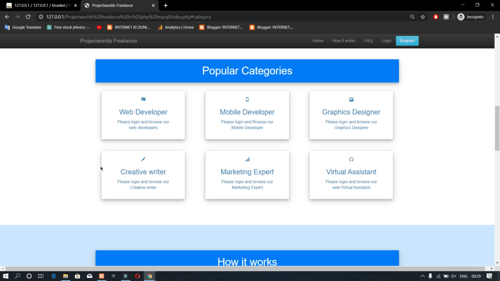 Freelancing Website Project In Php Mysql Projectworlds Store