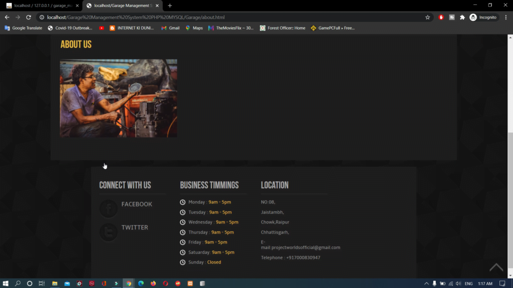 Garage Management System PHP MySQL | Projectworlds Store