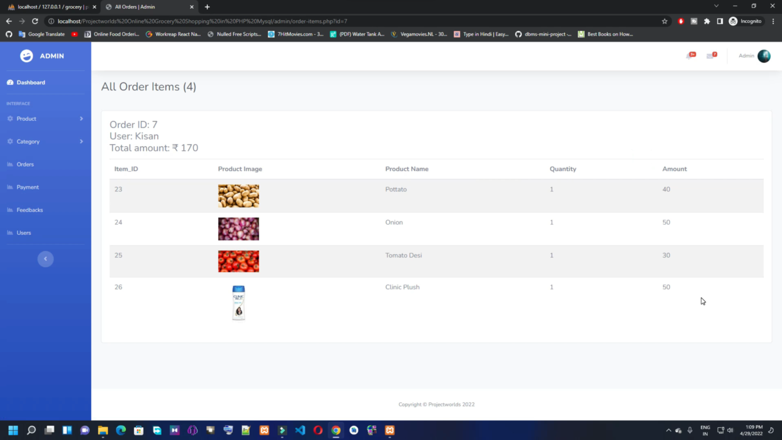 Online Grocery Store Project in PHP Mysql with source code | Projectworlds Store