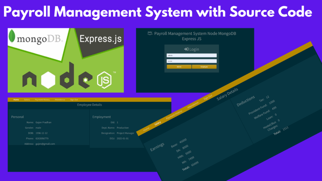 Payroll Management System using NodeJs, Express, Mongoose Project with ...