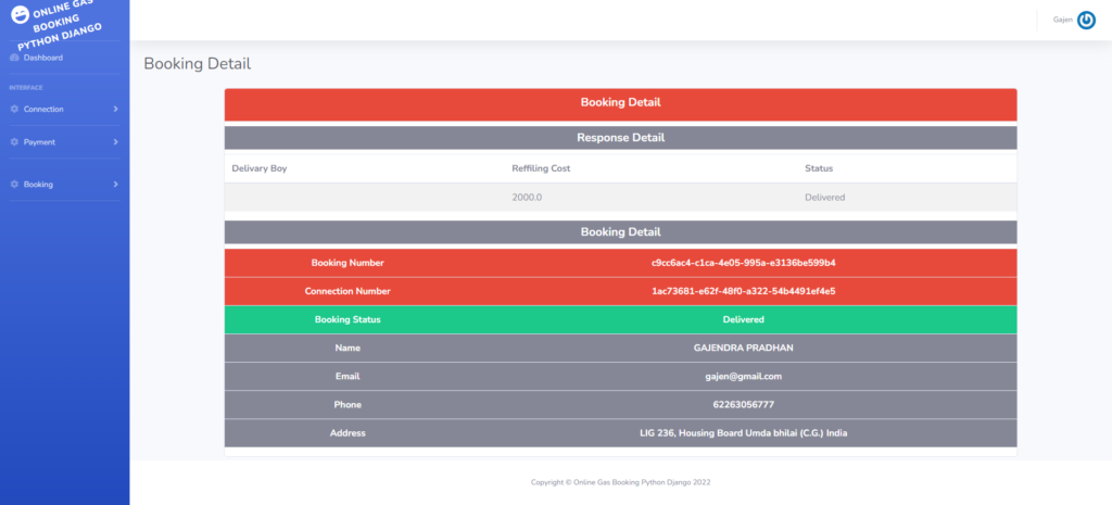 Online Gas Booking System Project in Python Django | Projectworlds Store