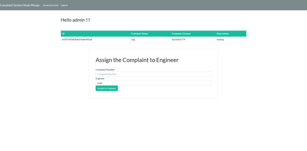Complaint Management System using Node.js and MongoDB | Projectworlds Store