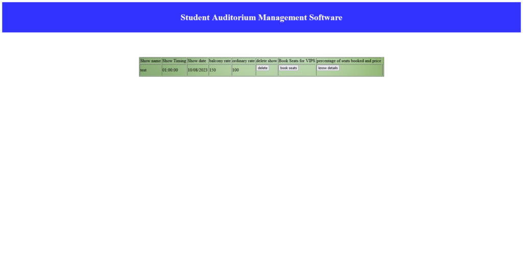 Student Auditorium Management Java JSP Servlet Mysql | Projectworlds Store