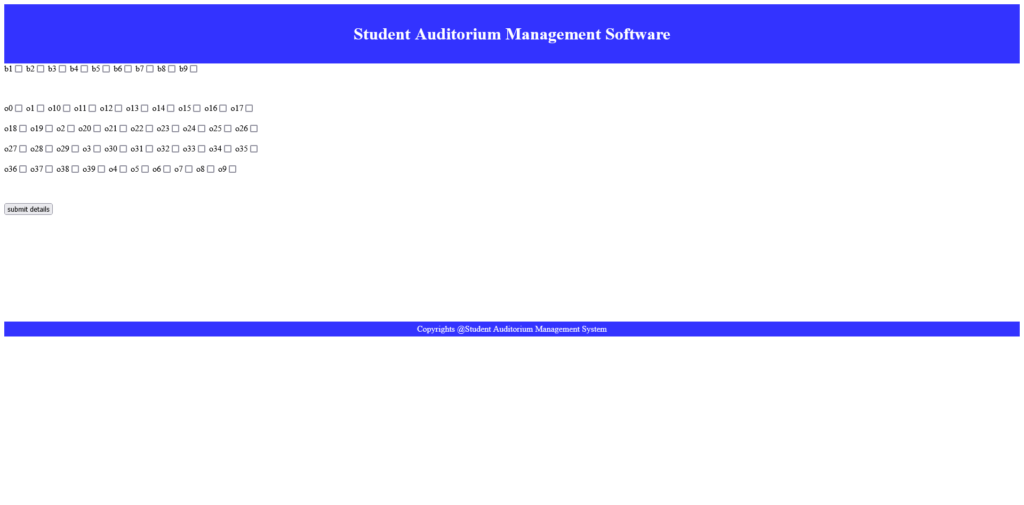 Student Auditorium Management Java JSP Servlet Mysql | Projectworlds Store