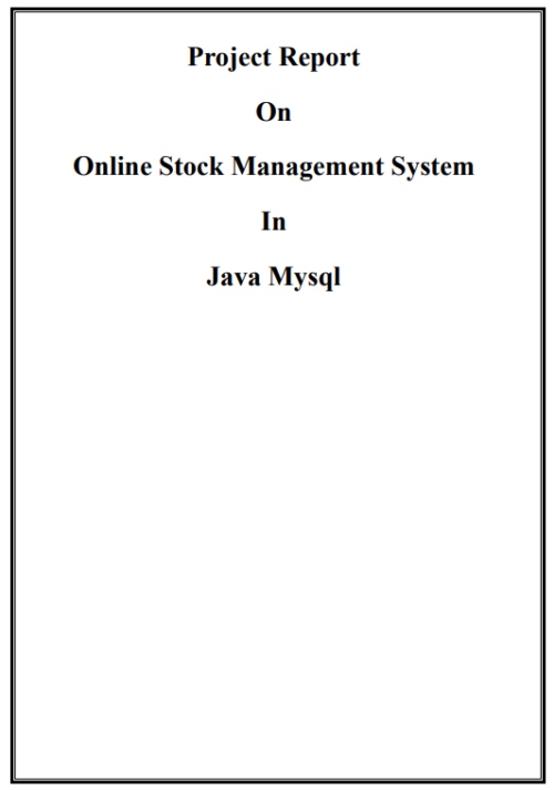 Inventory Management System Java Mysql Project Report | Projectworlds Store