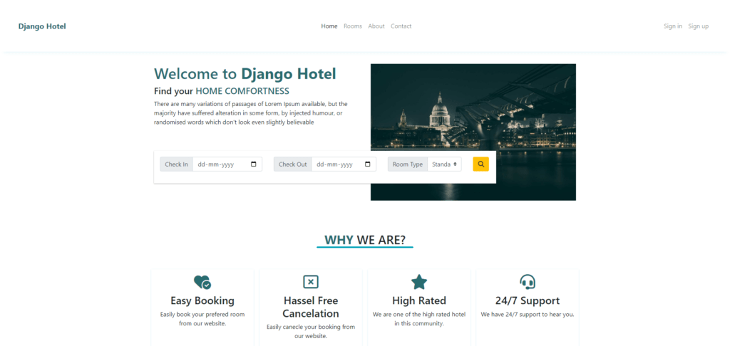 Online Hotel Reservation System Project in Python Django ...