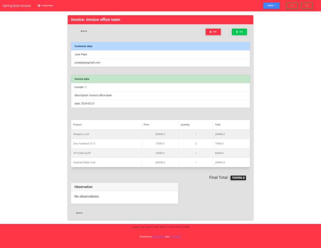 Sales and Invoice Management System Spring Boot Project | Projectworlds ...
