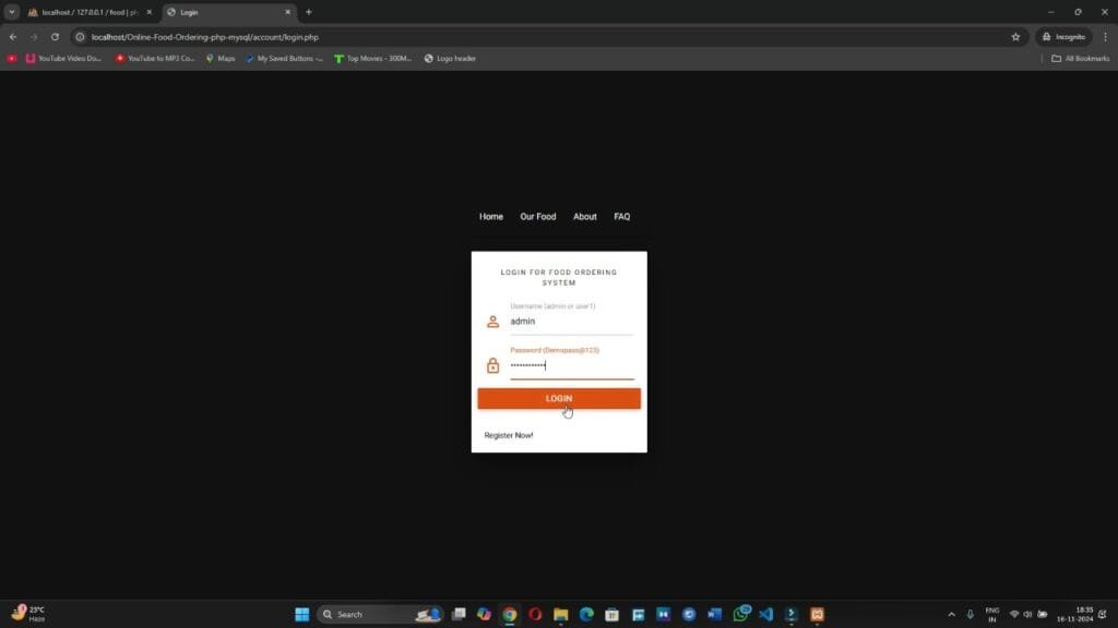 Online Food Ordering Management System in php mysql | Projectworlds Store