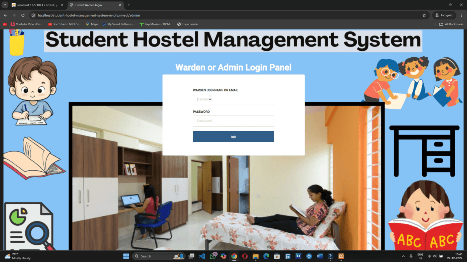 Online Student Hostel Management System PHP & MySQL | Projectworlds Store