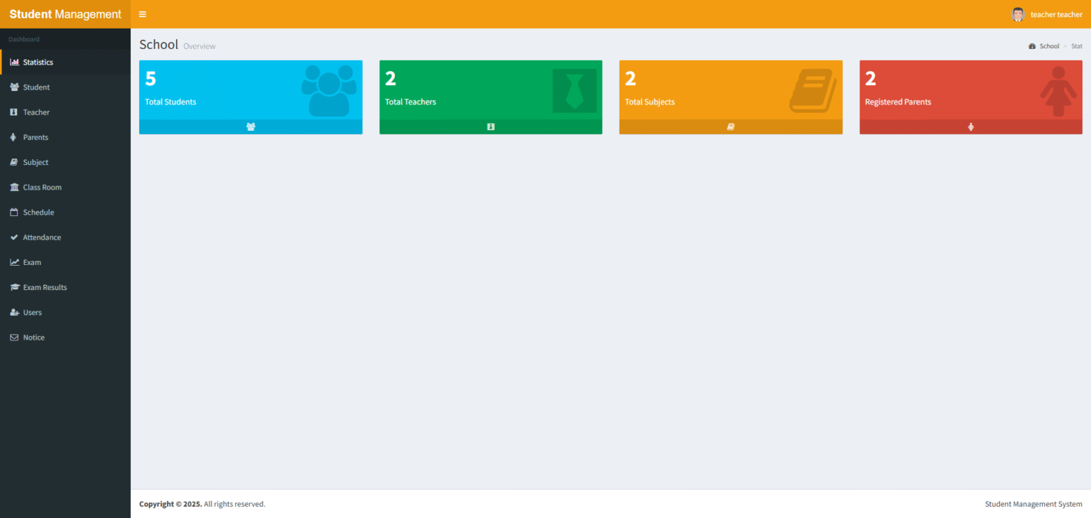 School Management System Project in PHP MySQL Version-1 | Projectworlds ...
