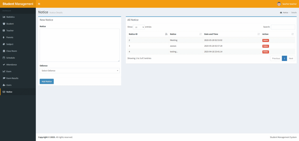 School Management System Project in PHP MySQL Version-1 | Projectworlds ...