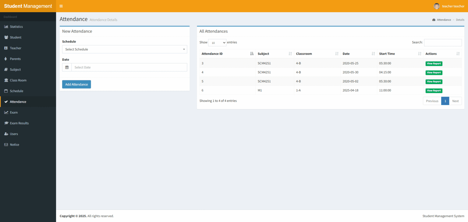 School Management System Project in PHP MySQL Version-1 | Projectworlds ...