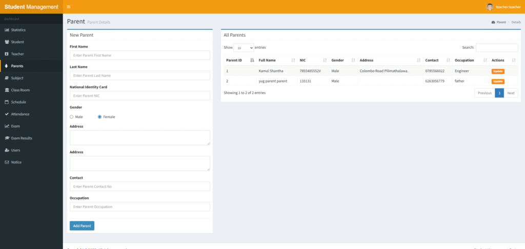 School Management System Project in PHP MySQL Version-1 | Projectworlds ...