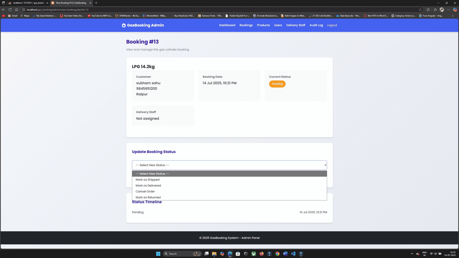 Online Gas Booking System Using PHP and MySQL | Projectworlds Store