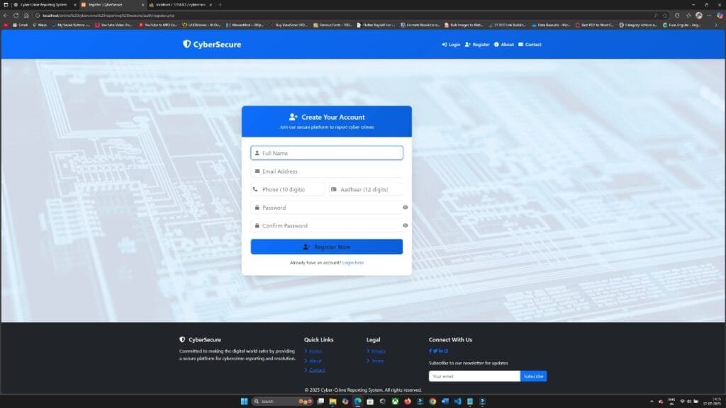 Online Cybercrime Reporting System PHP MySQL | Projectworlds Store