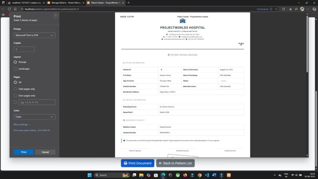 Online Hospital Patient Management System in PHP MySQL | Projectworlds Store